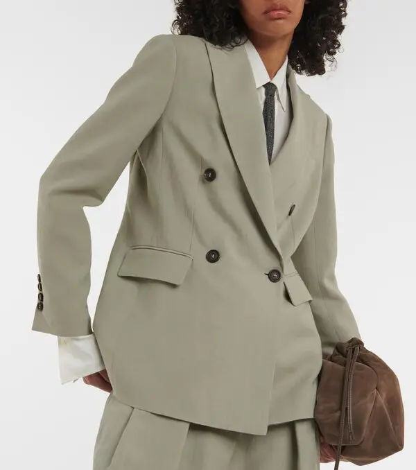 Brunello Cucinelli Double-breasted Blazer - Green