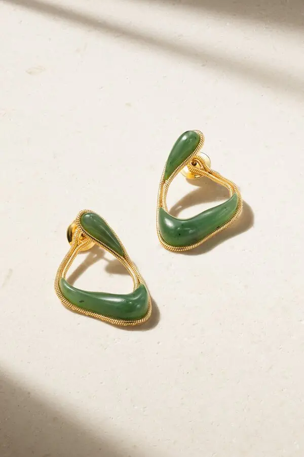 Fernando Jorge Stream 18-karat Gold Jade Earrings