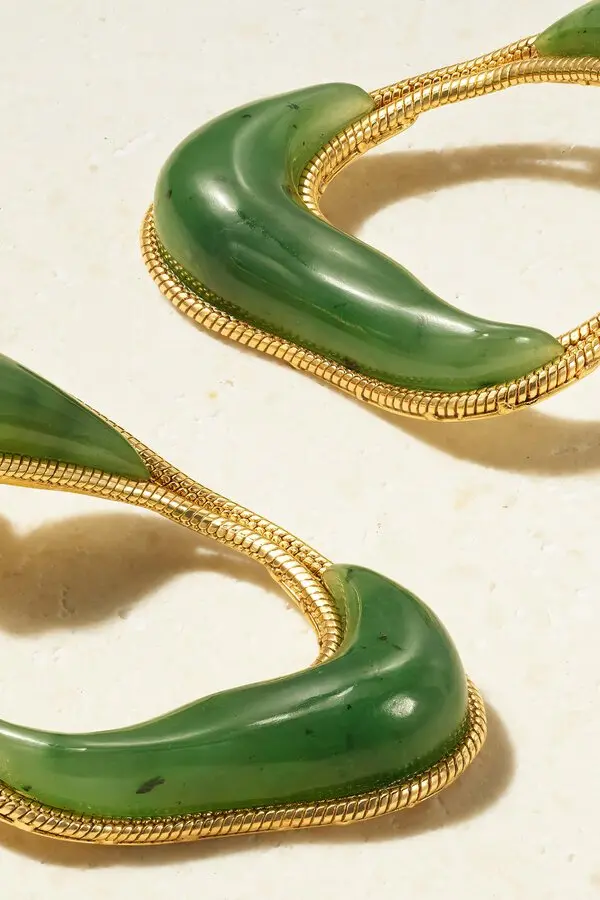 Fernando Jorge Stream 18-karat Gold Jade Earrings