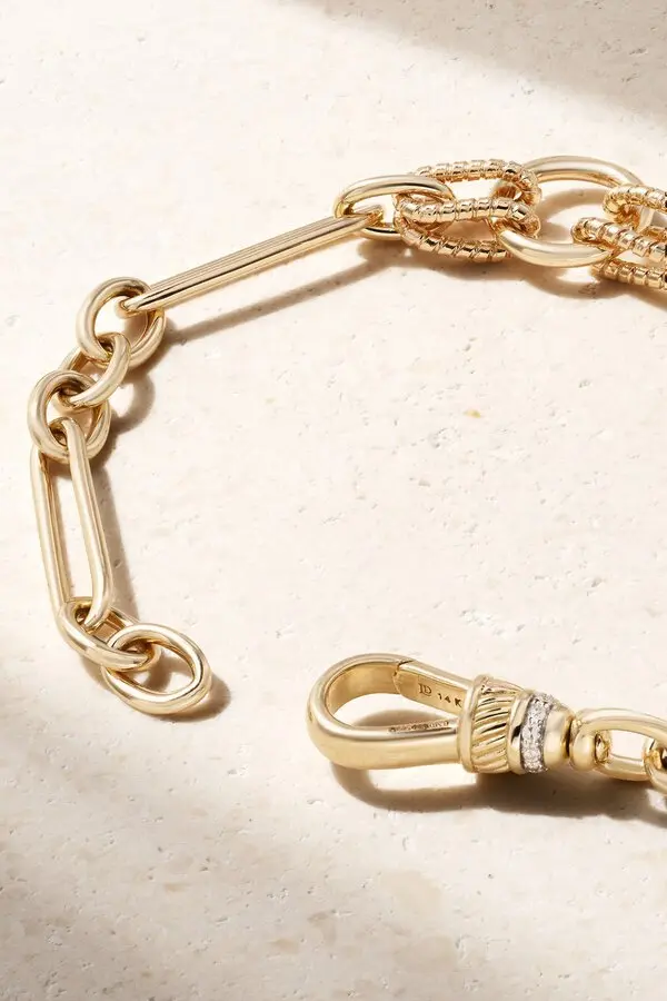 LUCY DELIUS Trombone 14-karat Diamond Bracelet