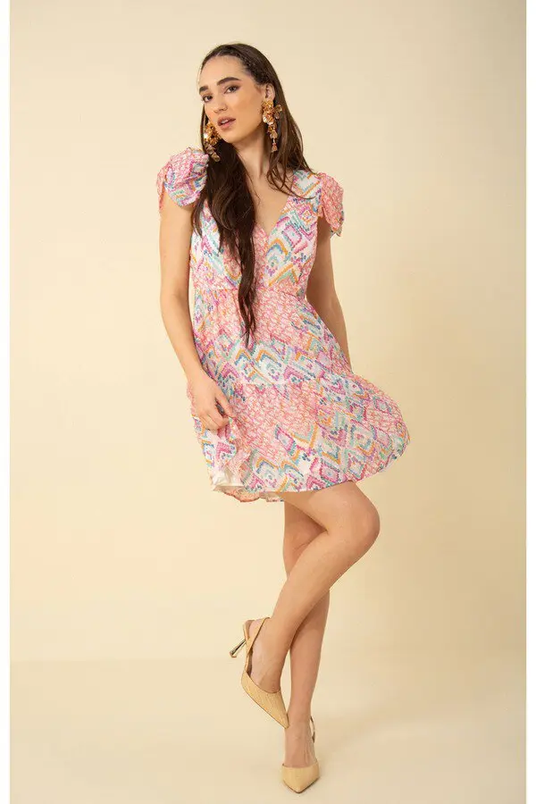 Hale Bob Adalynn Above The Knee Dress - Red / Orange