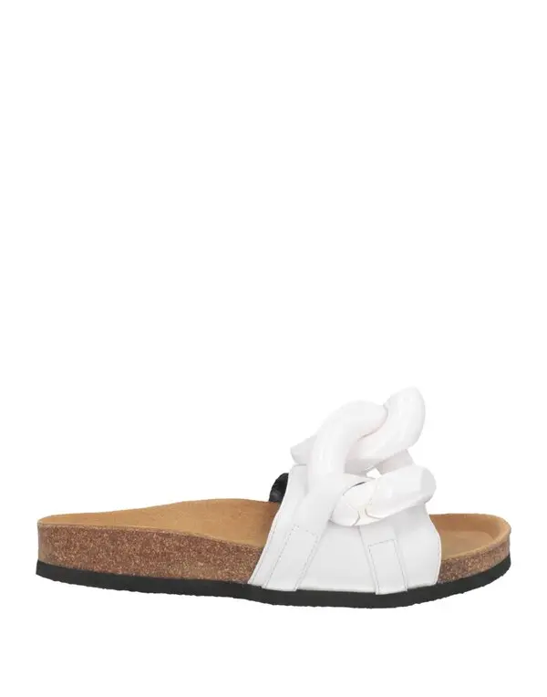 JW Anderson Leather Slide Sandals - White
