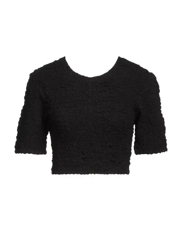 GANNI Cotton Crop Top - Black