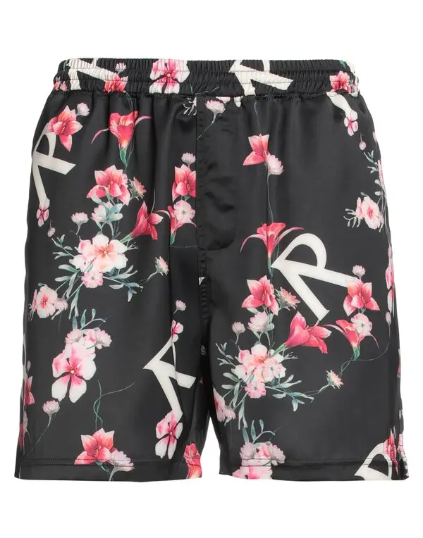 REPRESENT Floral Print Satin Relaxed Fit Bermuda Shorts