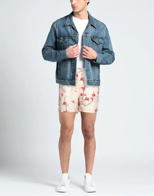 REPRESENT Floral Print Satin Relaxed Fit Bermuda Shorts