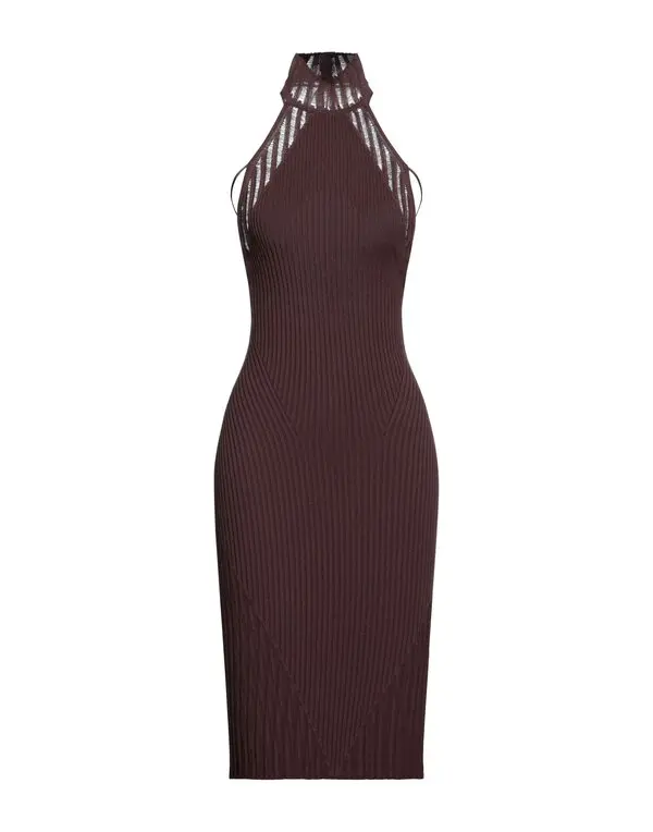 ANDREĀDAMO Ribbed Knit Midi Dress - Brown