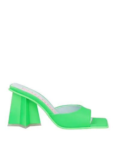 CHIARA FERRAGNI Geometric Heel Leather Sandals - Green