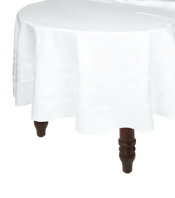 THOMAS FERGUSON Linen Double Damask Tablecloth - White