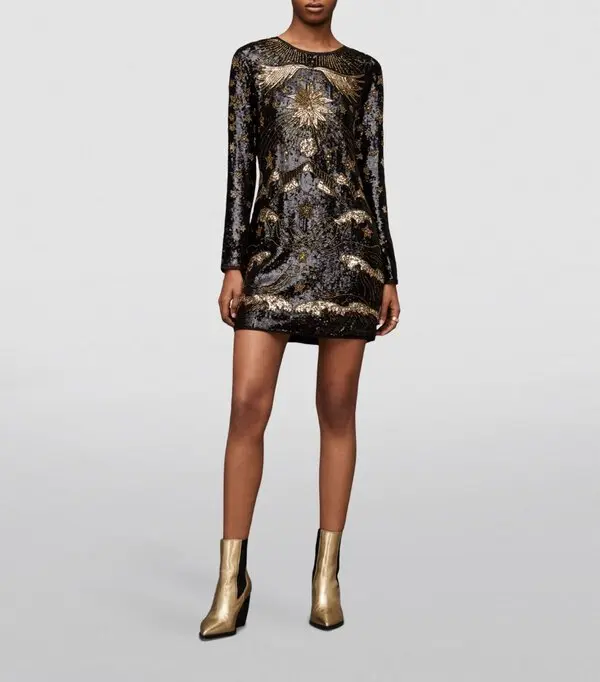 ALLSAINTS Embellished Noushka Mini Dress