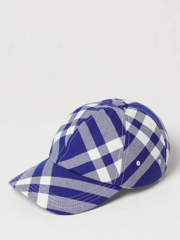 Burberry Check Wool Blend Baseball Cap - Blue