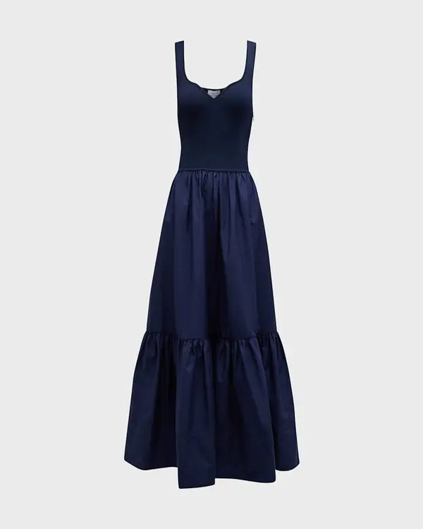 Tanya Taylor Josephina Sleeveless Midi Dress - Maritime Blue