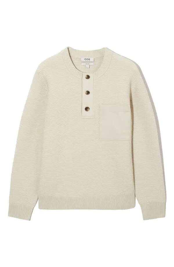 Cos Thermal Henley Sweater