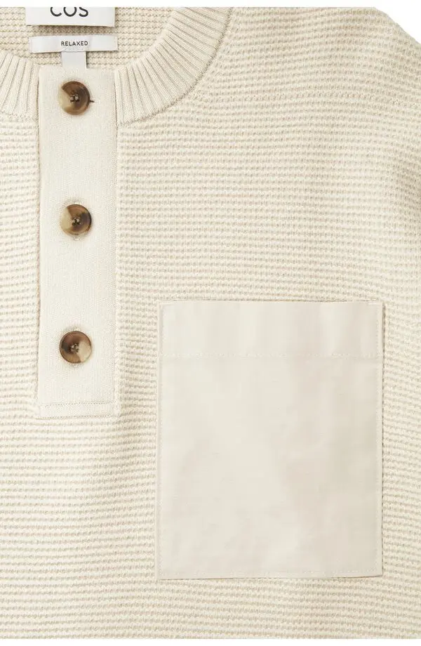 Cos Thermal Henley Sweater
