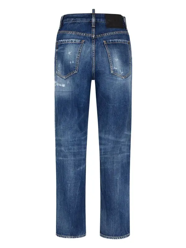 Dsquared2 Ripped Straight-leg Jeans - Blue