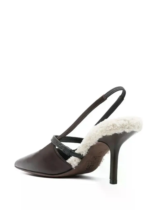 Brunello Cucinelli Monili-embellished Slingback Pumps