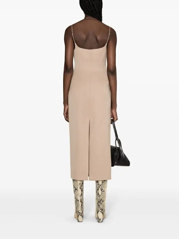 Attico Panelled Virgin-wool Dress - Neutrals