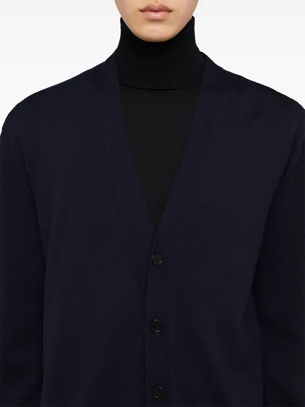 JIL SANDER V-neck Wool Cardigan - Blue