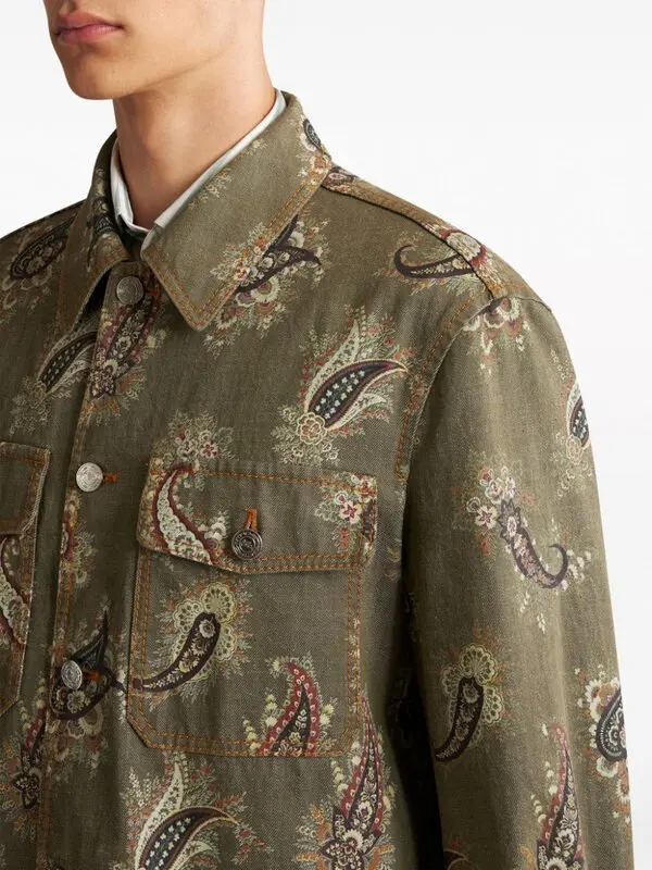 Etro Paisley-print Denim Shirt Jacket