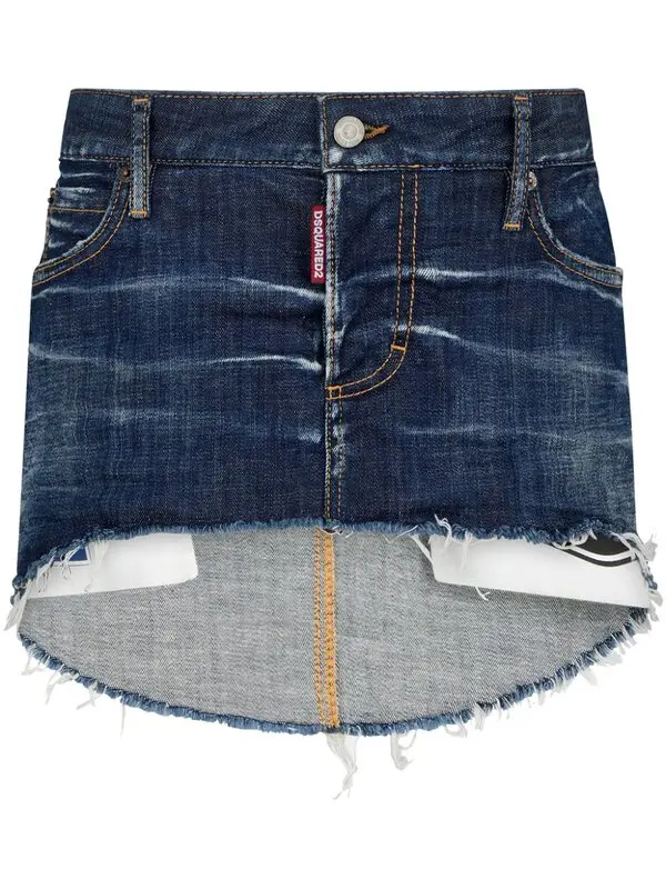 Dsquared2 Logo-tag Denim Mini Skirt - Blue