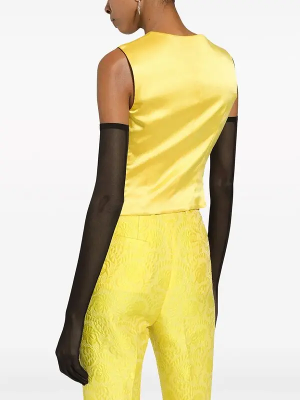 Dolce & Gabbana Jacquard Cotton-blend Waistcoat - Yellow