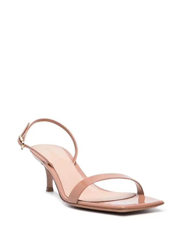 GIANVITO ROSSI Ribbon 65mm Leather Sandals - Neutrals