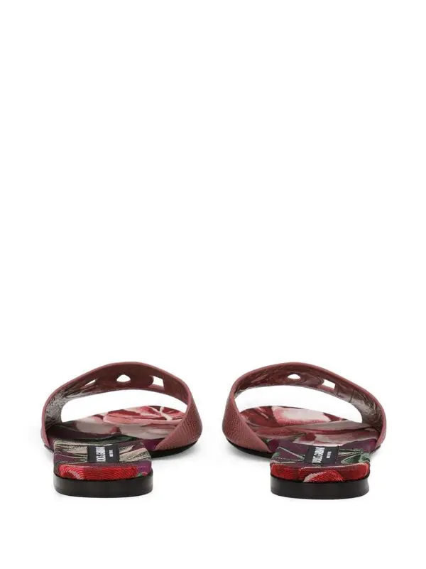 Dolce & Gabbana Dg Lizard-effect Leather Slides