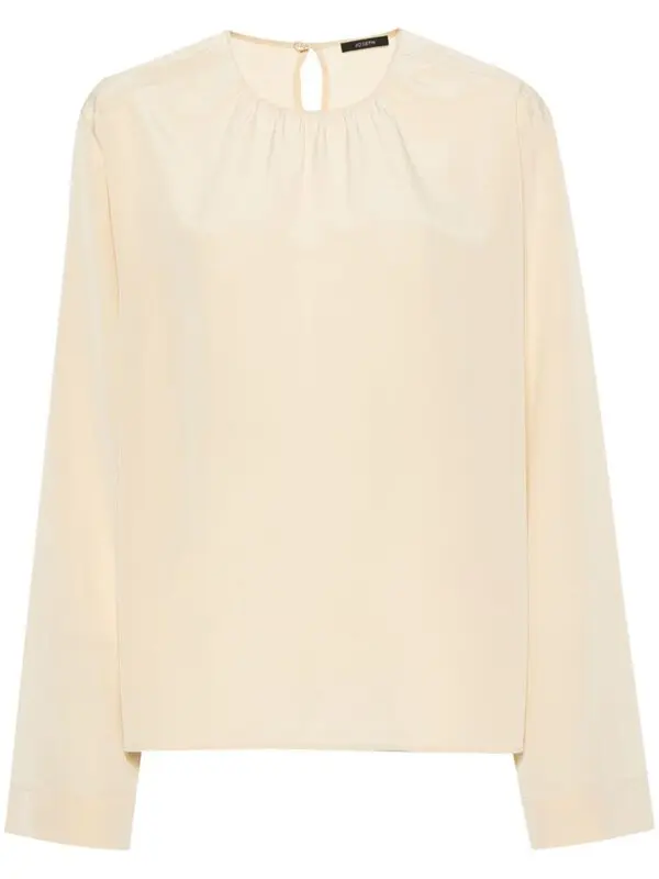 JOSEPH Braidwood Silk Blouse - Neutrals