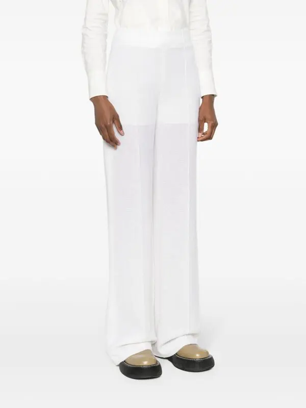 Chloé Pleated Wide-leg Trousers - White