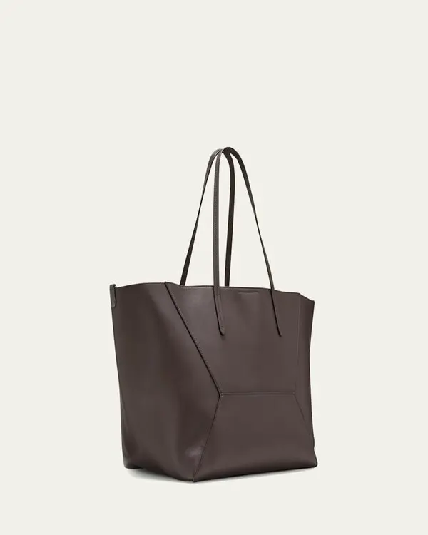 Brunello Cucinelli Bc Duo Geometric Monili Leather Tote Bag - Dark Brown