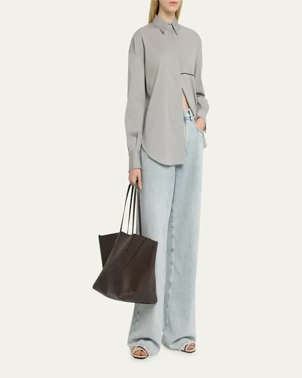 Brunello Cucinelli Bc Duo Geometric Monili Leather Tote Bag - Dark Brown