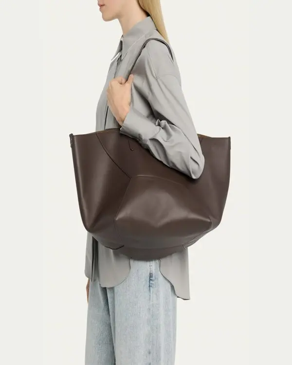 Brunello Cucinelli Bc Duo Geometric Monili Leather Tote Bag - Dark Brown