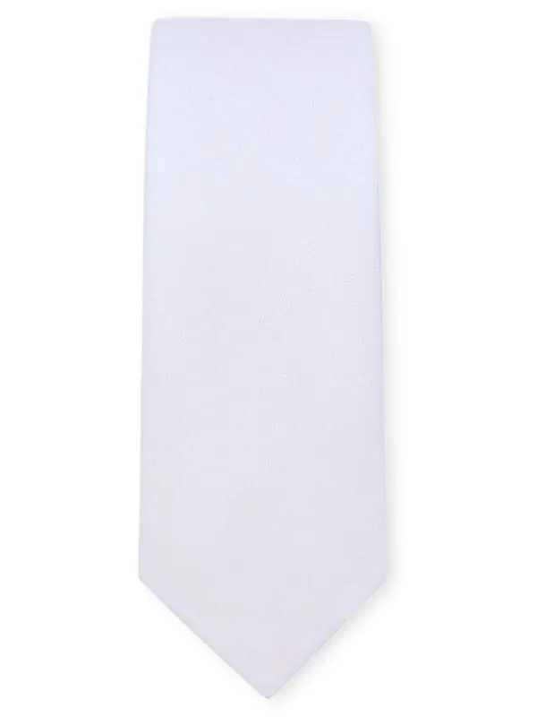 Dolce & Gabbana Textured Linen Tie - White