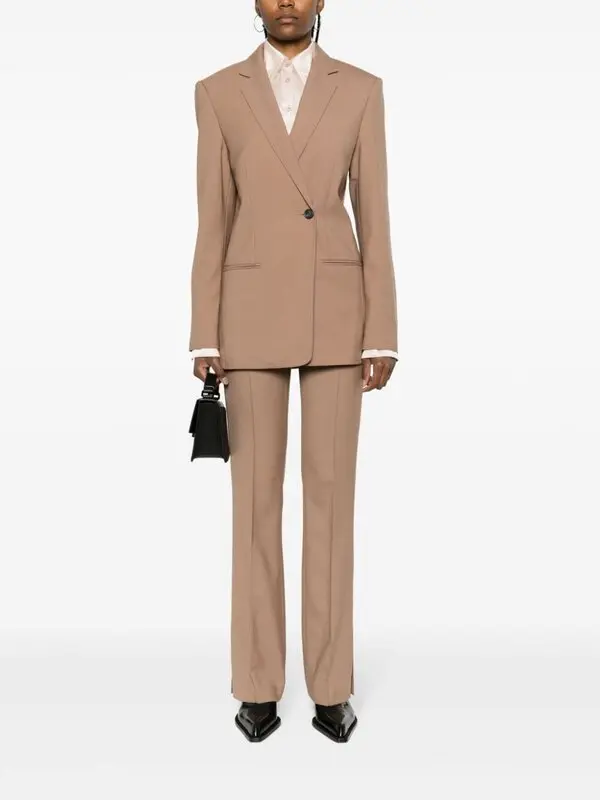 Helmut Lang Flared Tailored Trousers - Brown
