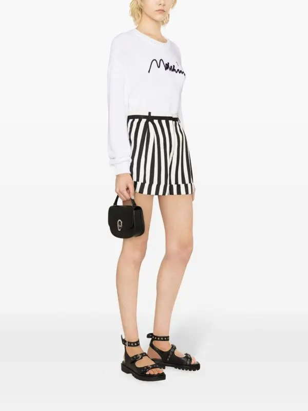Moschino Striped Wide-leg Satin Shorts