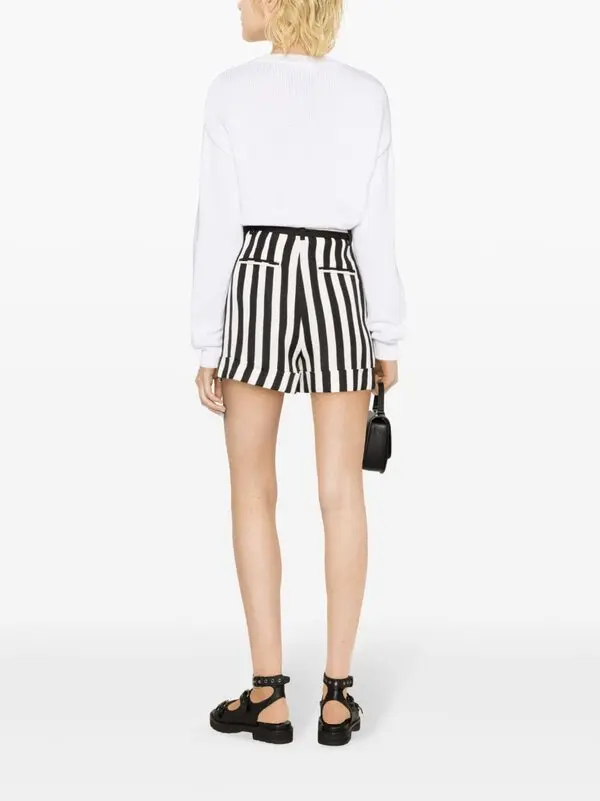 Moschino Striped Wide-leg Satin Shorts