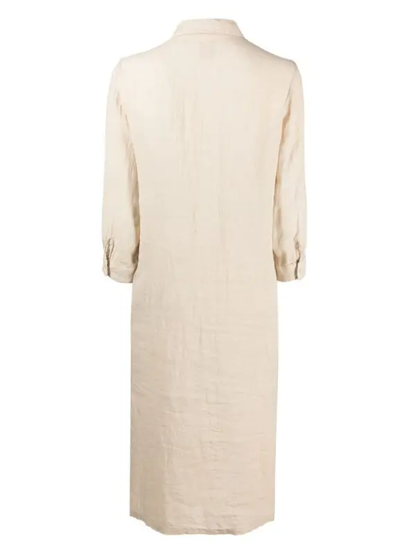 120% Lino Linen Maxi Shirt Dress