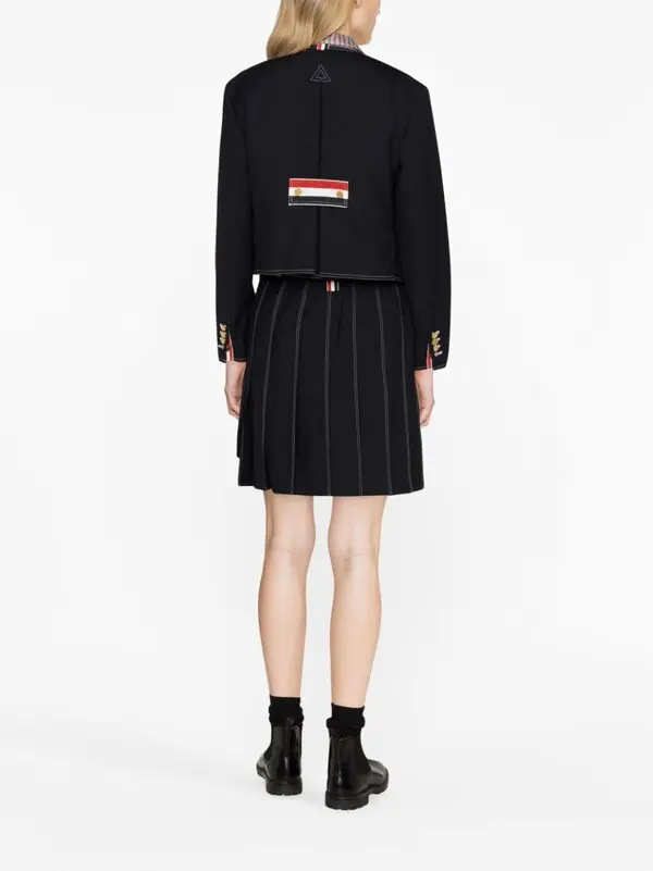 Thom Browne Rwb-detail Wool Cropped Jacket