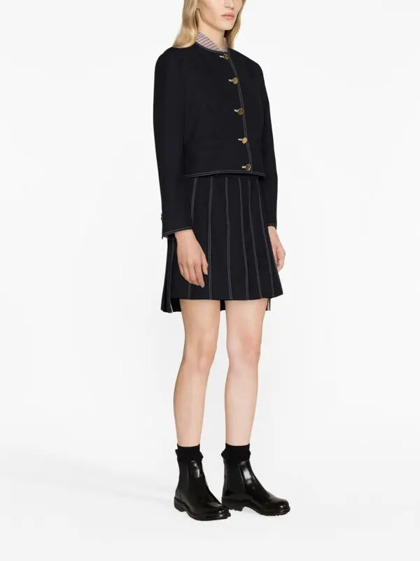 Thom Browne Rwb-detail Wool Cropped Jacket