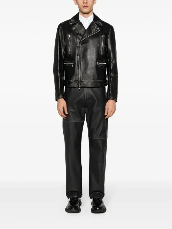 Alexander McQueen Zipped Leather Biker Jacket