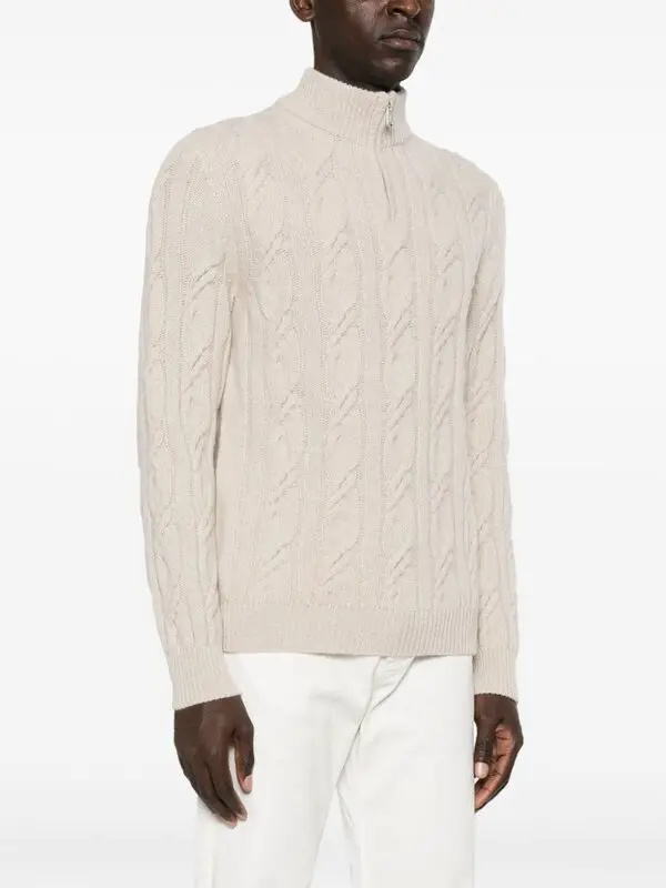 Fedeli Chunky-knit Wool-blend Jumper - Neutrals