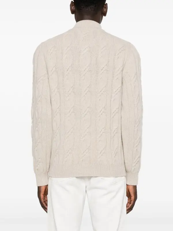 Fedeli Chunky-knit Wool-blend Jumper - Neutrals