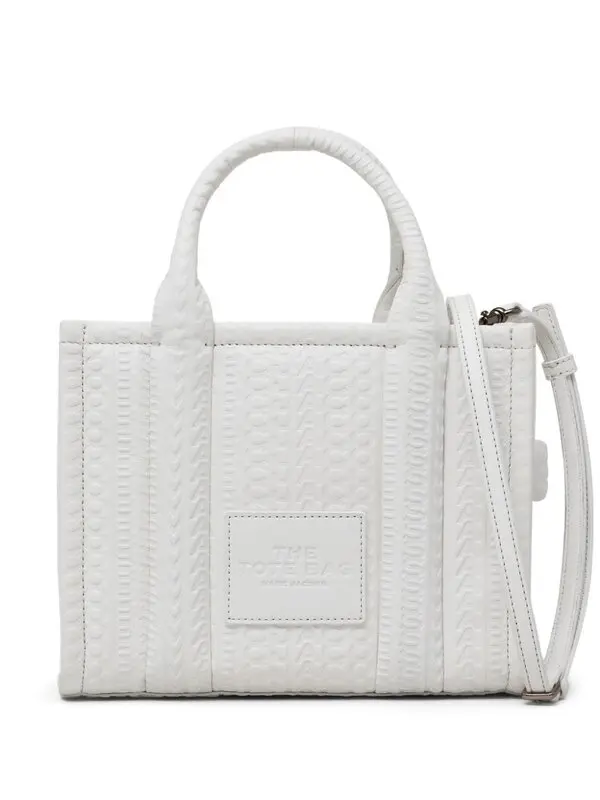 Marc Jacobs Small Monogram Leather Tote Bag - White