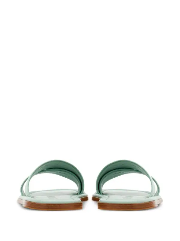 FERRAGAMO Logo-print Round-toe Slides