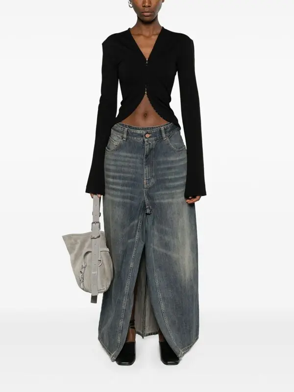Balenciaga Apron Denim Skirt - Blue | Editorialist