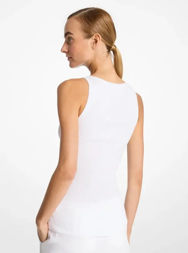 Michael Kors Ribbed Stretch Viscose Tank Top