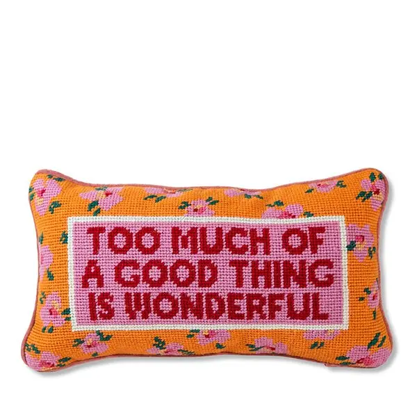 FURBISH Too Much Needlepoint Decorative Pillow