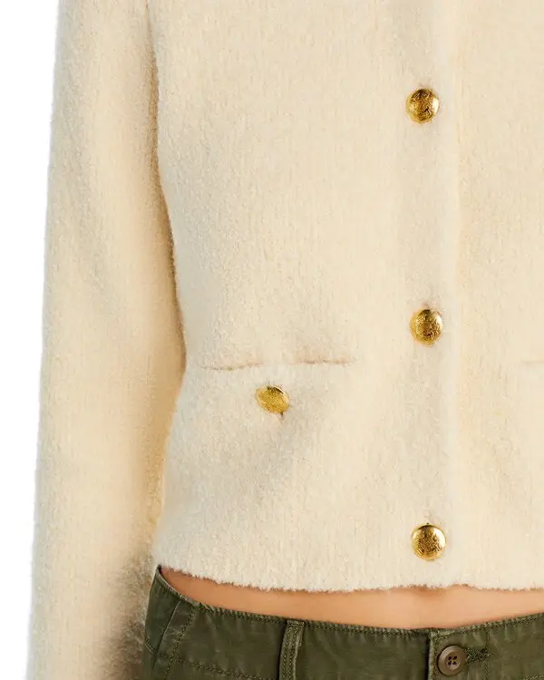 Aqua Button Front Cardigan Exclusive - Ivory