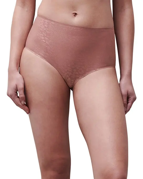 Chantelle Embossed Briefs - Pink Leo Shimmer