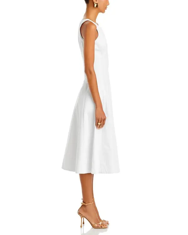 Paneled Midi Dress - White