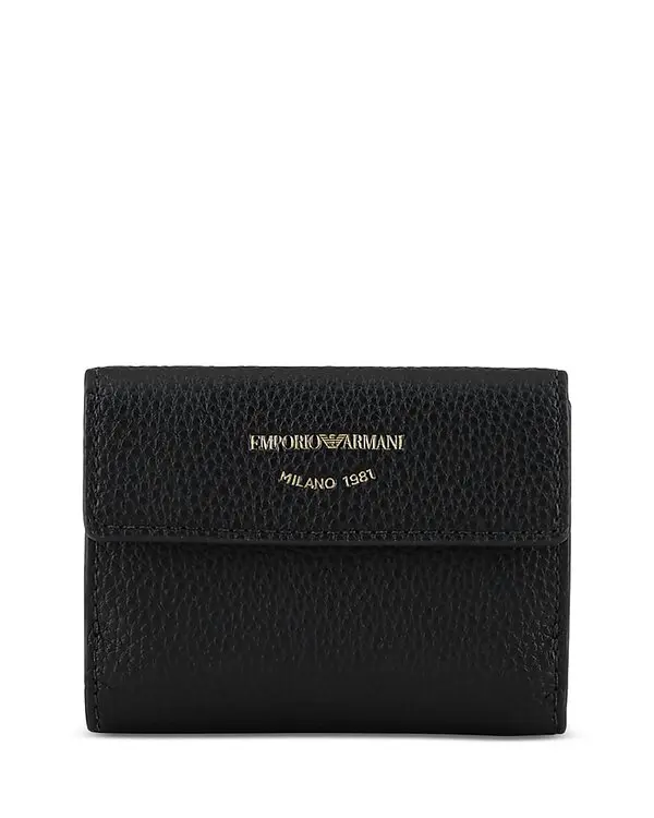 Emporio Armani Deer Print My Trifold Wallet - Black